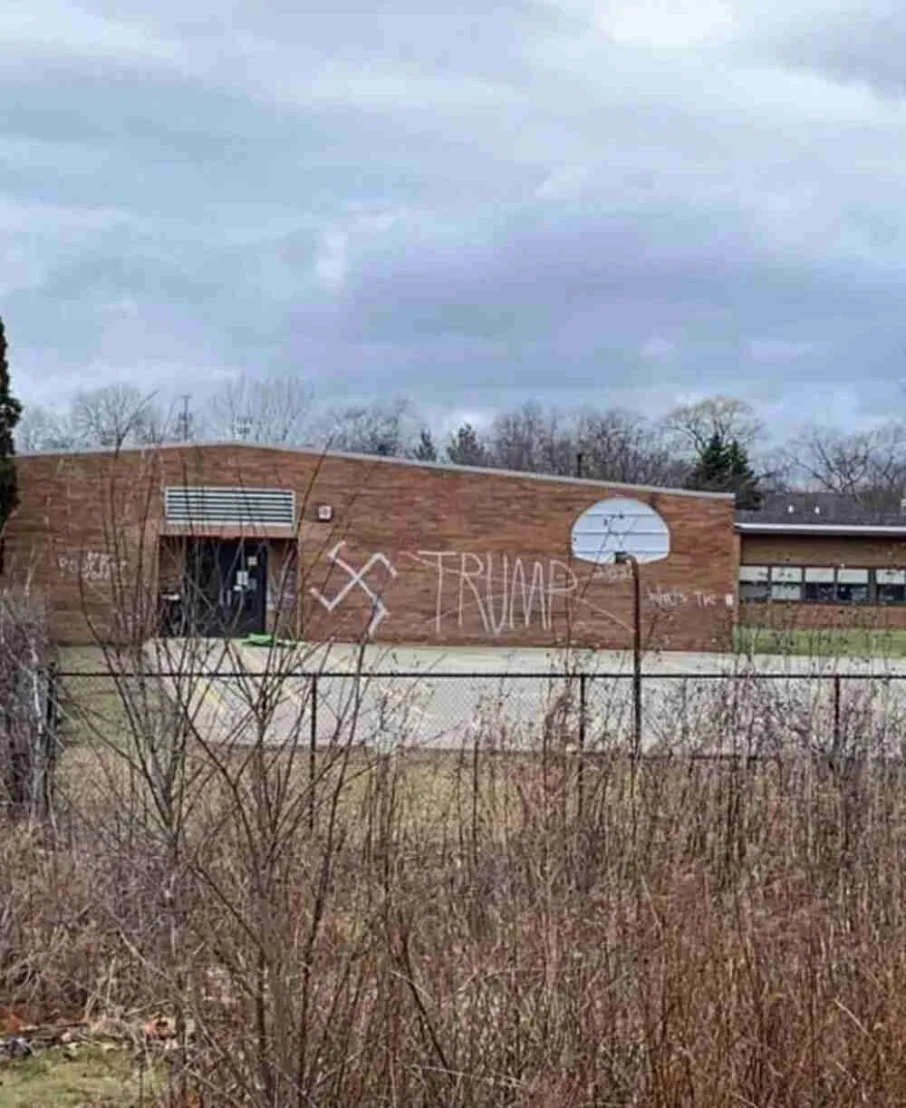 Giant Swastika Found Outside a Chicago Elementary School - StopAntisemitism Giant Swastika Found Outside a Chicago Elementary School - StopAntisemitism